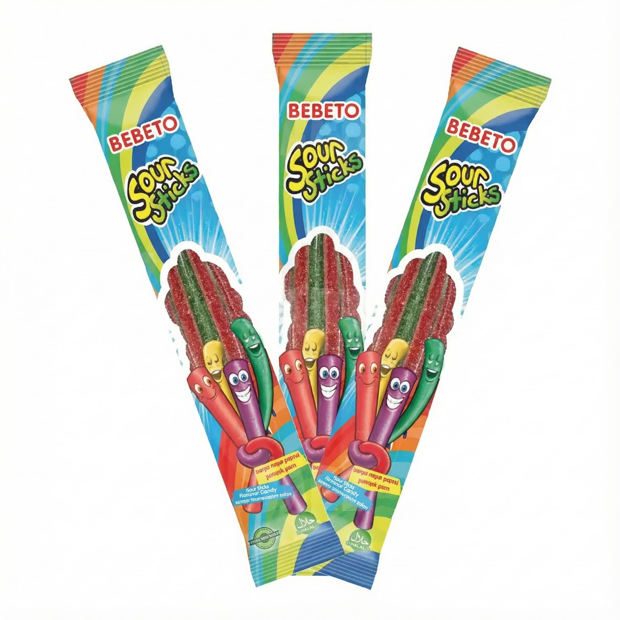 3 bags of Bebeto Sour Sticks Mix Fruit – Soft Chewy Candy Three bags ...