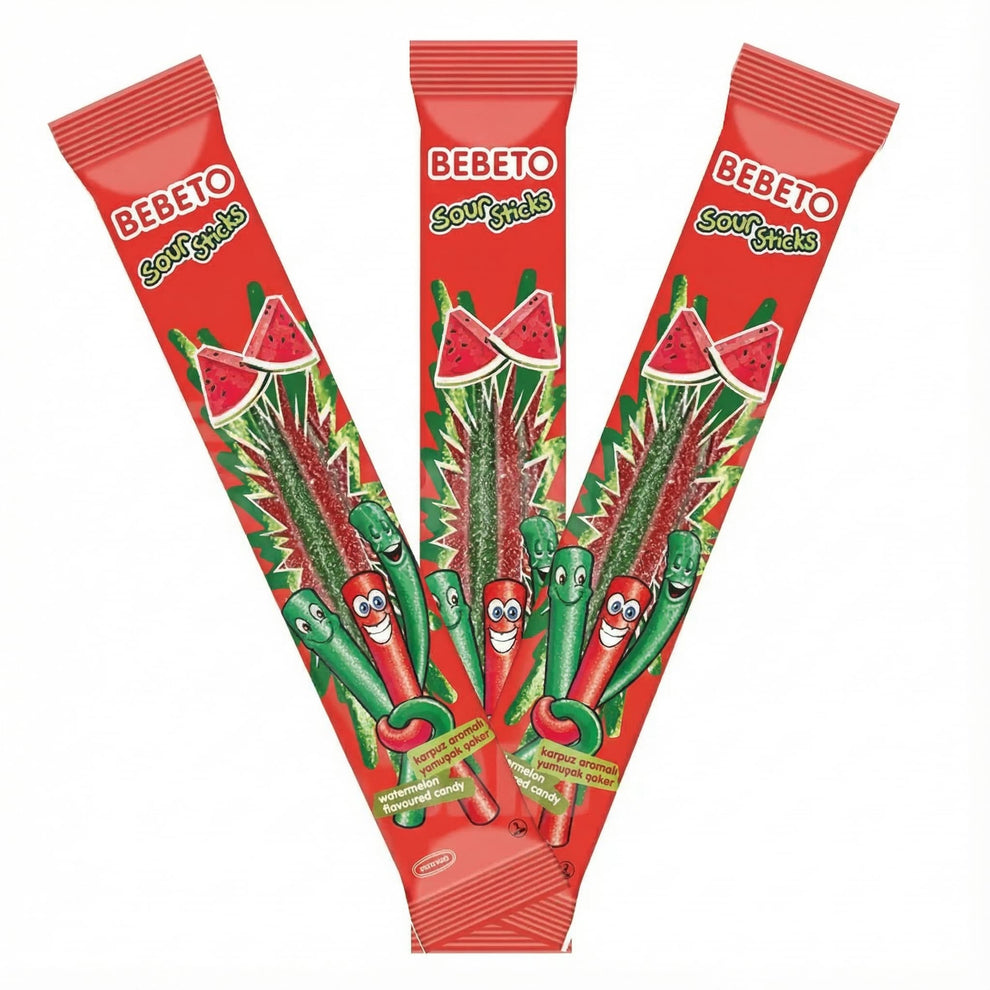 3 bags of Bebeto Sour Sticks Watermelon – Soft Chewy Candy Three bags ...